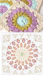 "Granny Sunburst" square crochet pattern: a step-by-step guide - Crafts ...