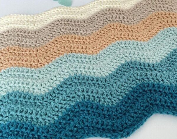 Wavy Crochet Blanket – Step-by-Step Pattern - Crafts Ideas
